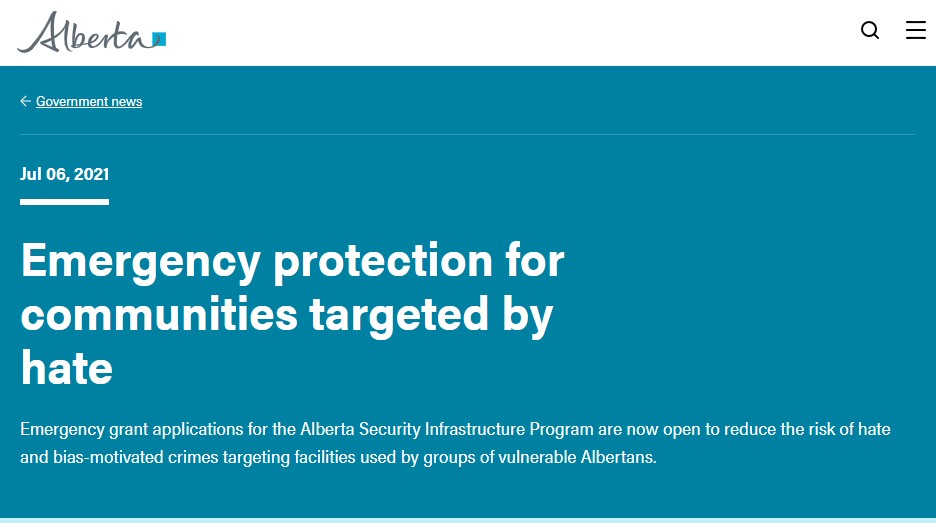 Emergency protection for communities targeted by hate - Healthy Aging CORE Alberta